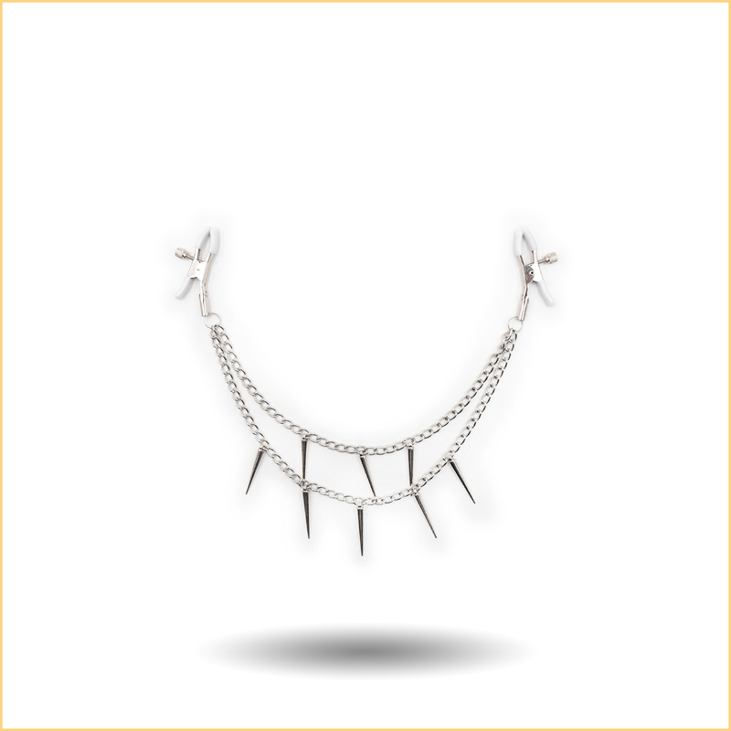 Spiked SM metal chain nipple clamps – FoxySM
